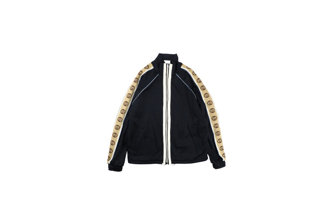 Gucci GG Logo Stripe Track Jacket - Black – Phantom Kicks