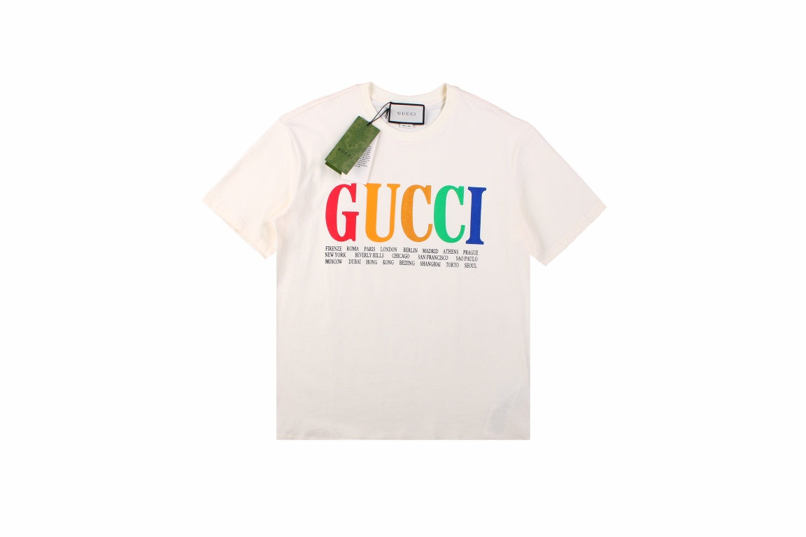 Gucci Cities Block Letter T-Shirt - White – Phantom Kicks